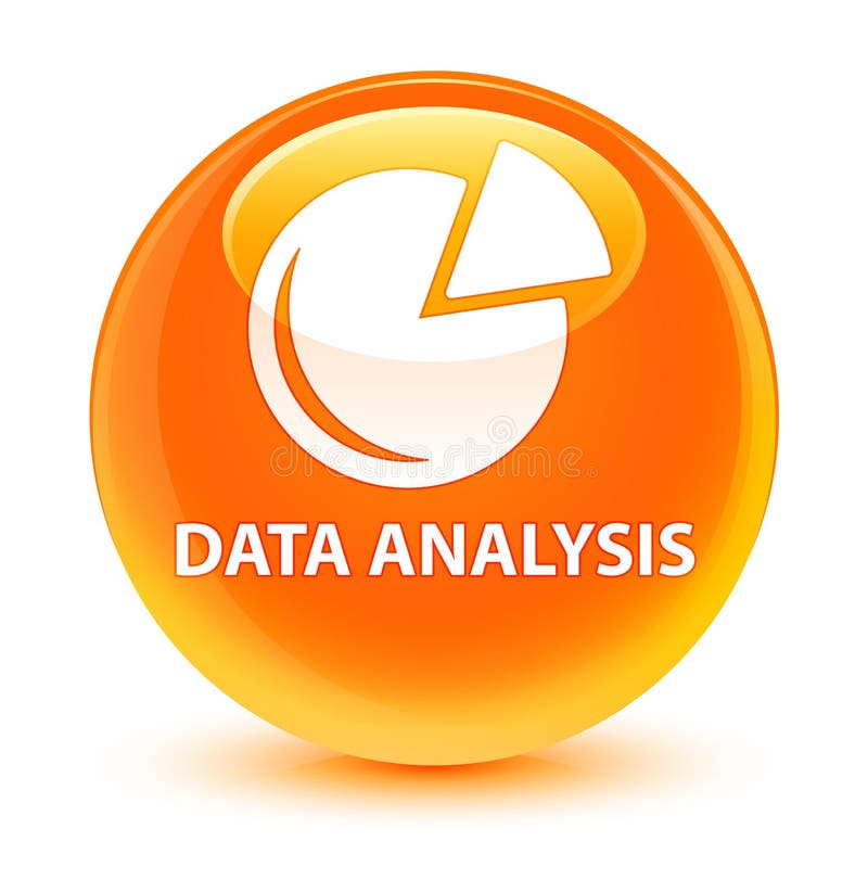 Data Analysis (graph Icon) Glassy Orange Round Button Stock ...