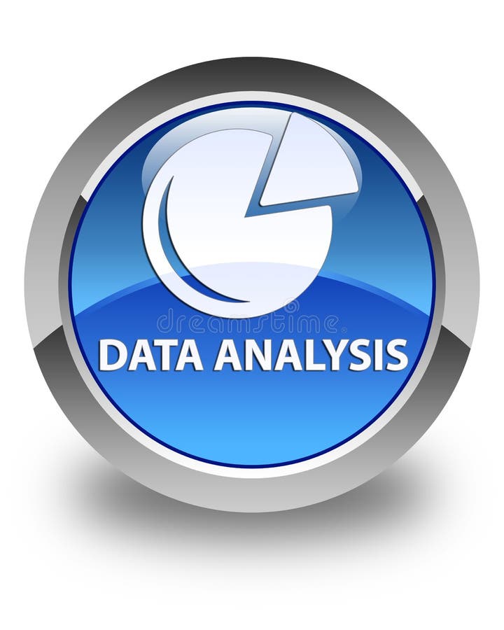 Data Analysis (graph Icon) Glossy Blue Round Button Stock Illustration ...