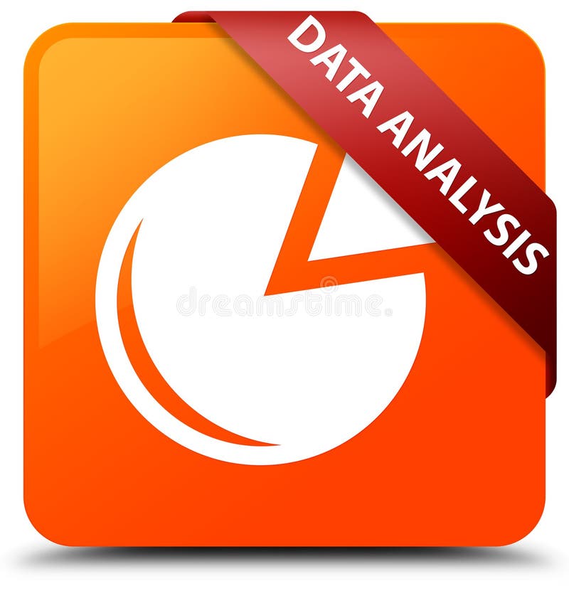 Data Analysis (graph Icon) Orange Square Button Red Ribbon in Co Stock ...