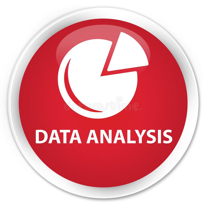 Data Analysis (graph Icon) Premium Red Round Button Stock Illustration ...