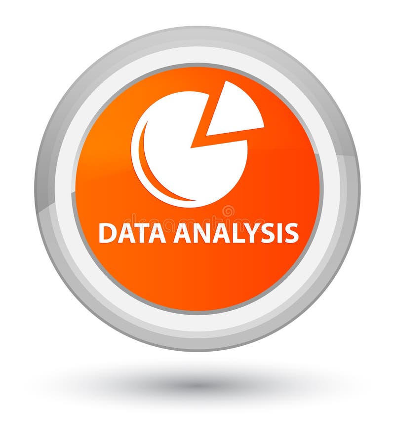 Data Analysis (graph Icon) Prime Orange Round Button Stock Illustration ...