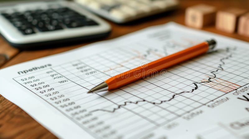 Data Analysis Graph Paper with Pen Professional Photography. Stock ...