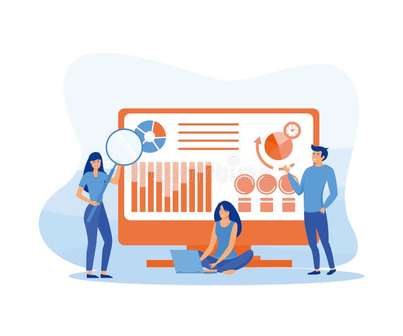 Data Analysis or Header Decorate People Character for Website ...