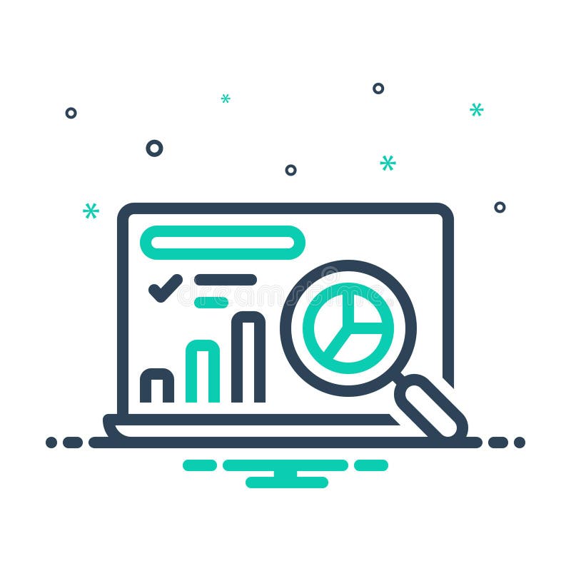 Mix Icon for Data Analysis, Market and Chart Stock Illustration ...