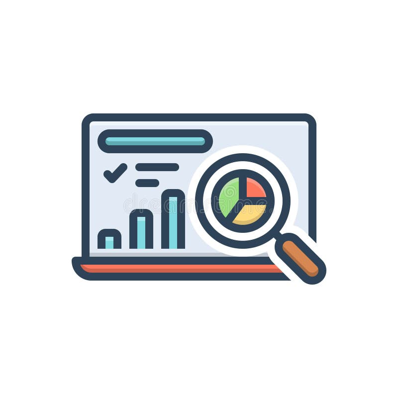 Color Illustration Icon for Data Analysis, Data and Chart Stock Vector ...