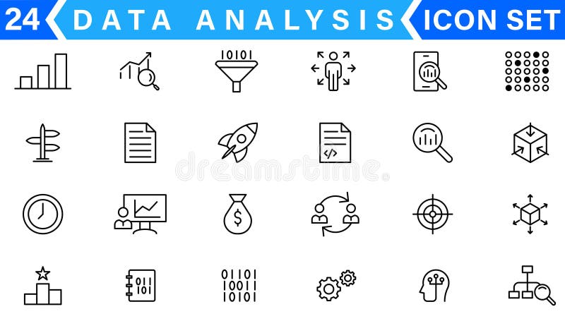 Data Analysis Icon Set. Graphs, Statistics, Analytics, Analysis, Big Data, Growth, Chart ...