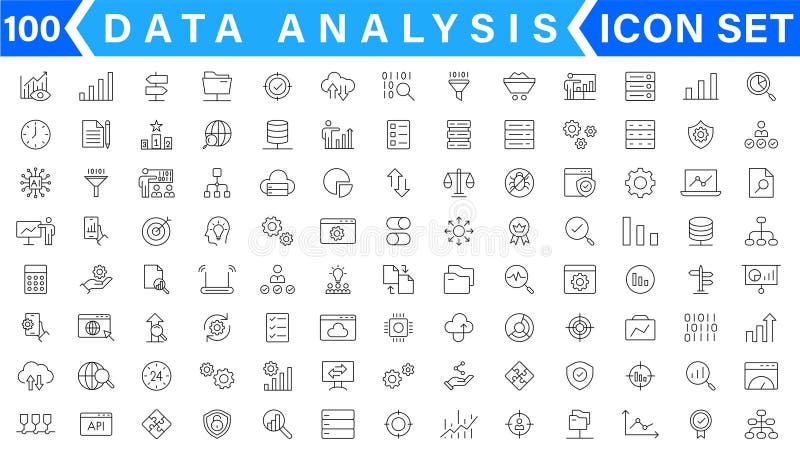 Data Analysis Icon Set. Graphs, Statistics, Analytics, Analysis, Big Data, Growth, Chart ...