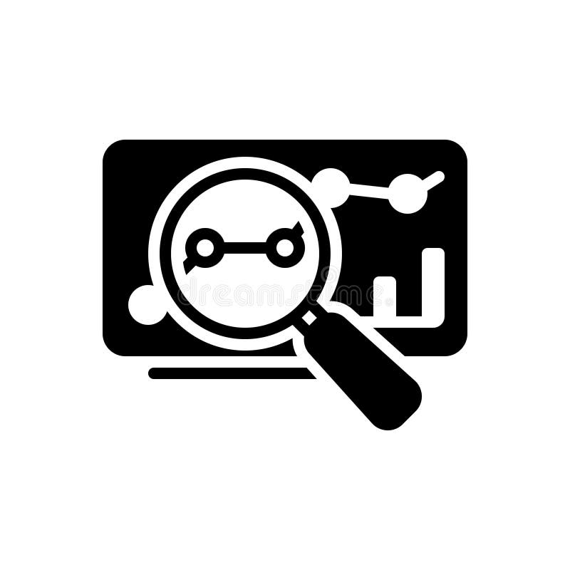Black Solid Icon for Data Analysis, Statistic and Research Stock Vector ...