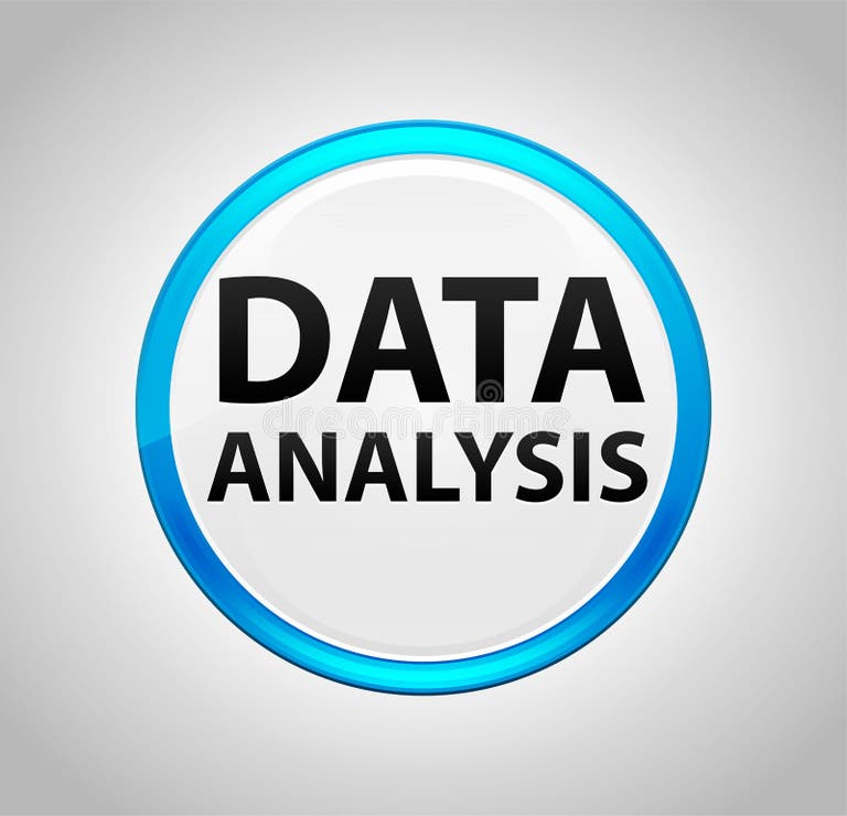 Data Analysis Round Blue Push Button Stock Illustration - Illustration ...