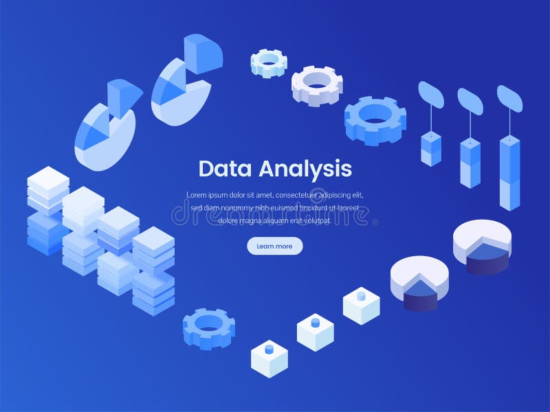 Data Analysis Isometric Landing Page Stock Vector - Illustration of ...