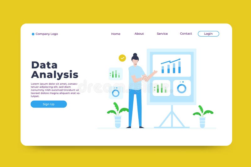 Data Analysis Landing Page Template Stock Vector - Illustration of ...