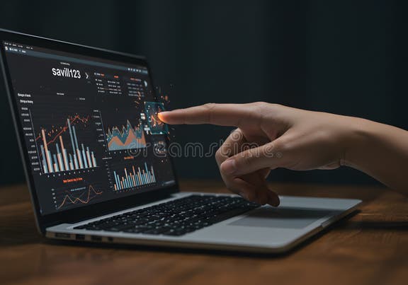Data Analysis on Laptop with Interactive Charts and Graphs for Business Intelligence and ...