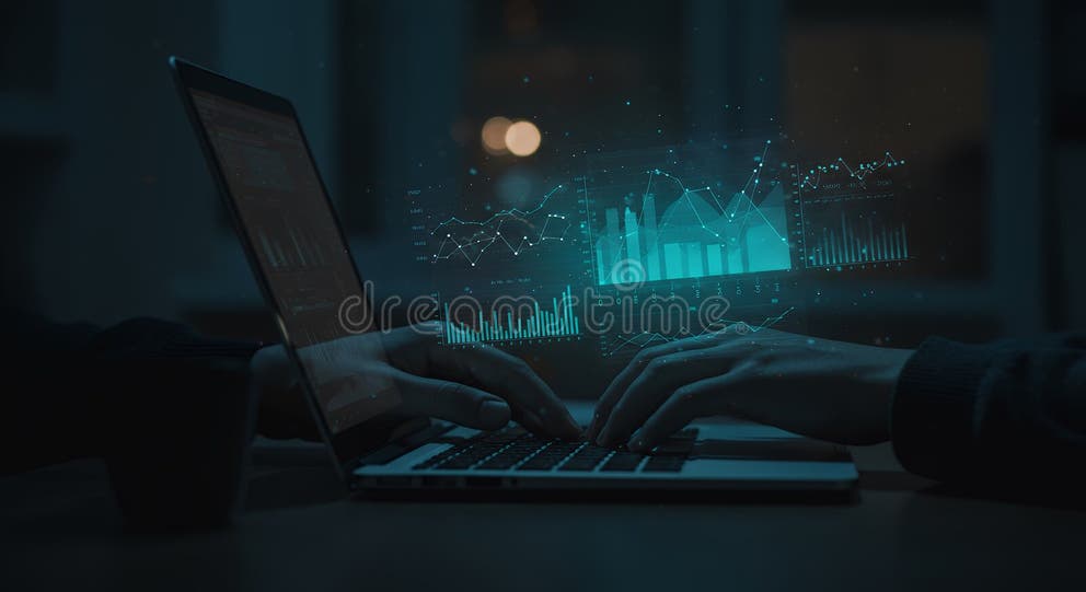 Data Analysis on Laptop: Visualizing Insights with Charts & Graphs Business Intelligence ...