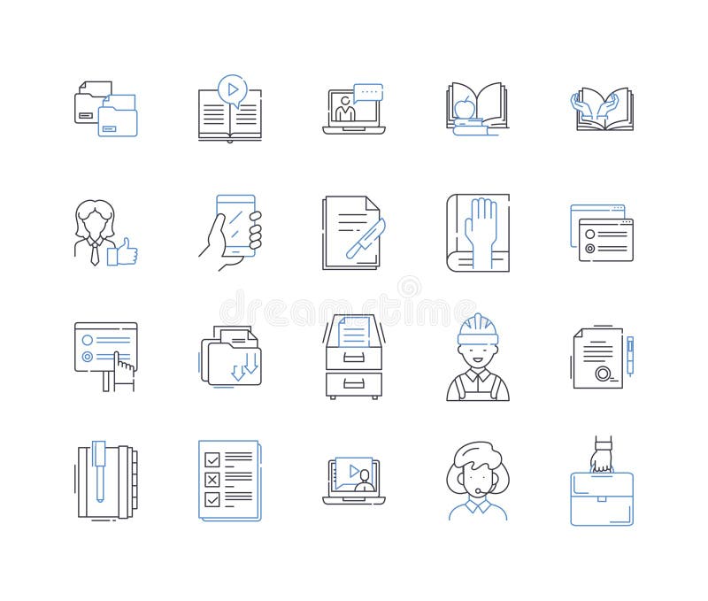 Inferential Statistics Line Icons Collection. Hypothesis, Sampling ...