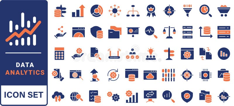 Data Analysis Icon Set. Graphs, Statistics, Analytics, Analysis, Big Data, Growth, Chart ...