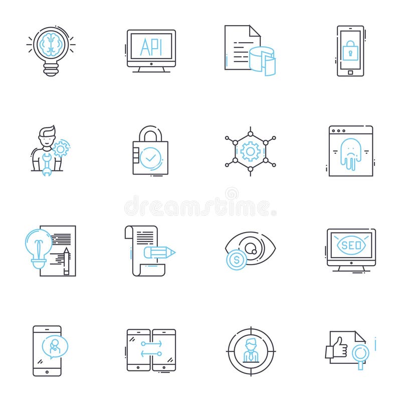 Data Analysis Linear Icons Set. Insights, Analytics, Metrics ...