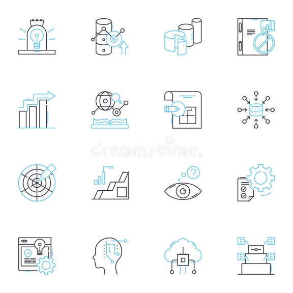 Data Analysis Linear Icons Set. Insights, Metrics, Analytics ...