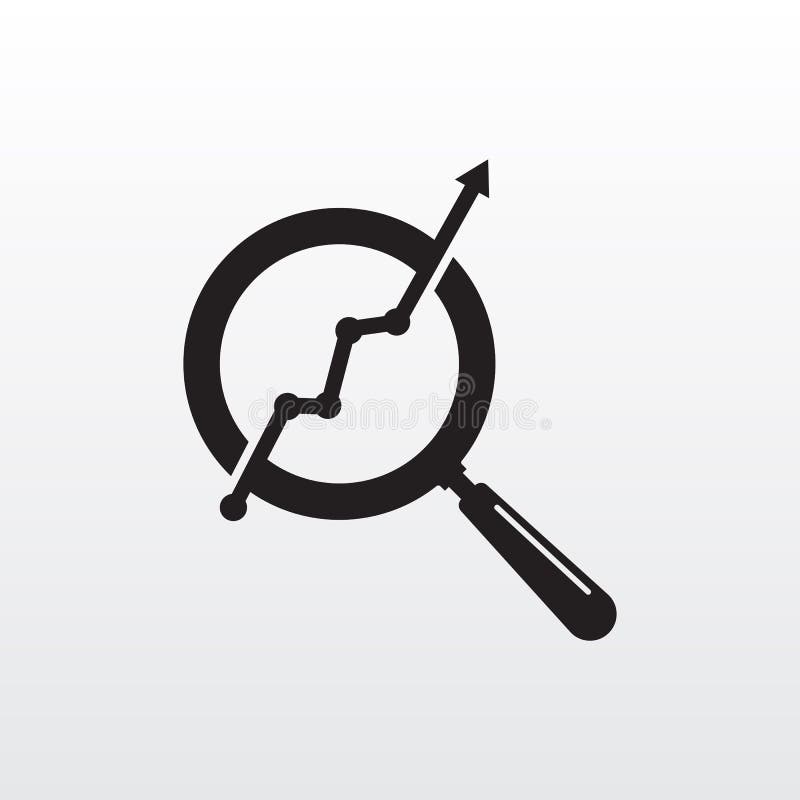Data Analysis Marketing Graph Search Icon. Financial Graph Black ...