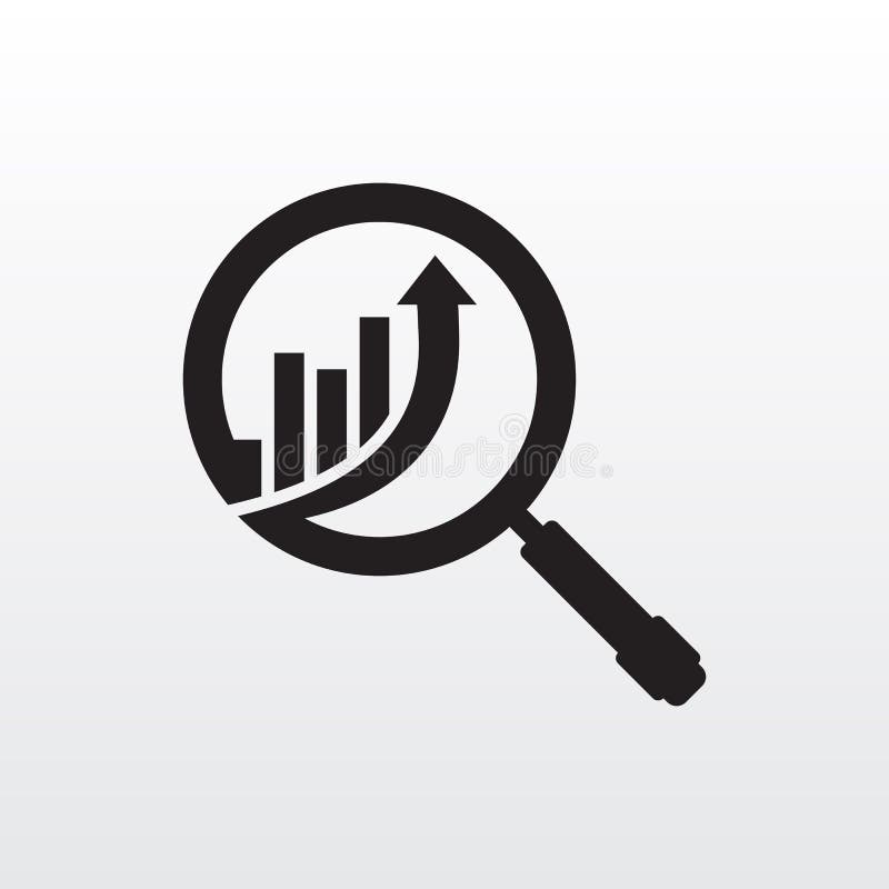 Data Analysis Marketing Graph Search Icon. Financial Graph Black ...