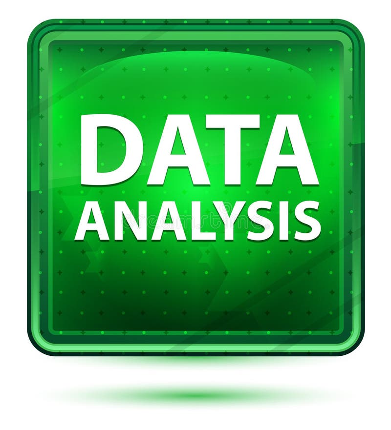 Data Analysis Neon Light Green Square Button Stock Illustration ...