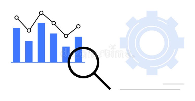 Data Analysis and Optimization Concept with Graph, Magnifying Glass ...