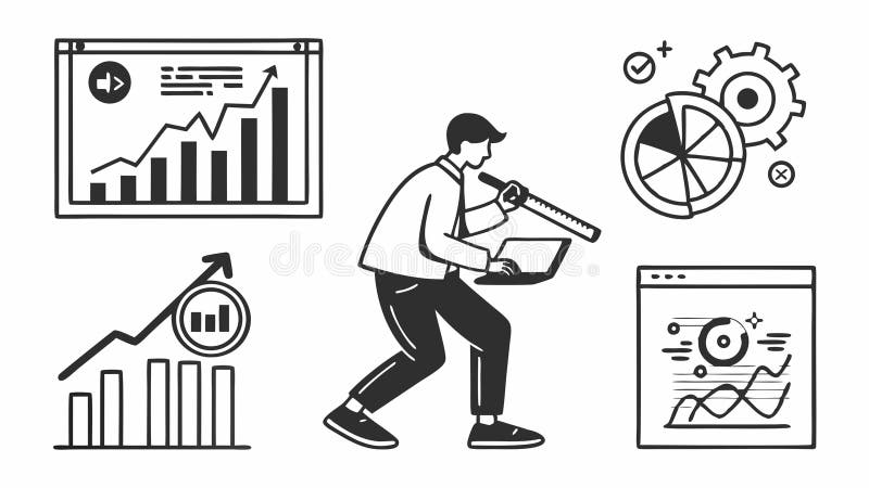 Data Analysis Person Illustration Business Research, Vector Design ...