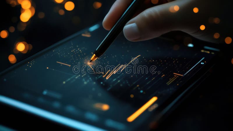 Data Analysis in Progress on a Digital Tablet Using a Stylus during a ...