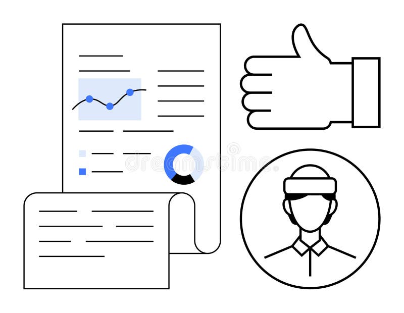 Data Analysis Report with Graphs, Thumbs Up, and Persona Icon for ...