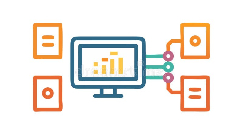 Data Analysis Reports: Computer with Information Flow, Vector Design ...