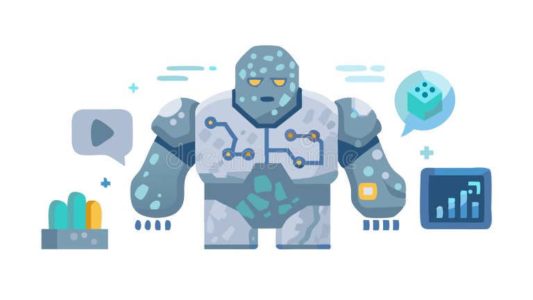 Data Analysis Robot, AI Intelligence, Automated Insights. Vector Design ...