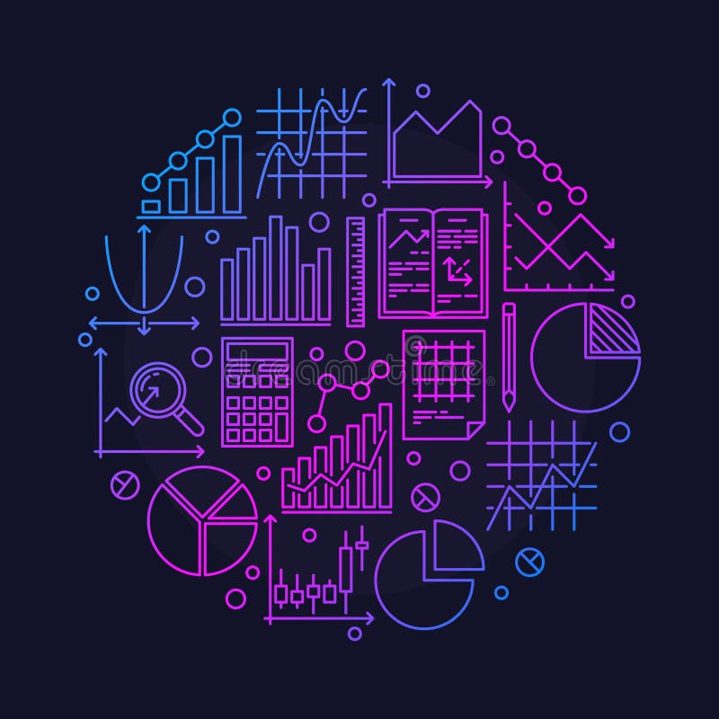 Statistics and Data Analysis Colorful Illustration Stock Vector ...