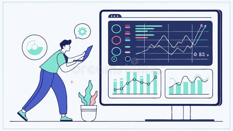 Data Analysis Screen, Business Charts and Financial Technology ...