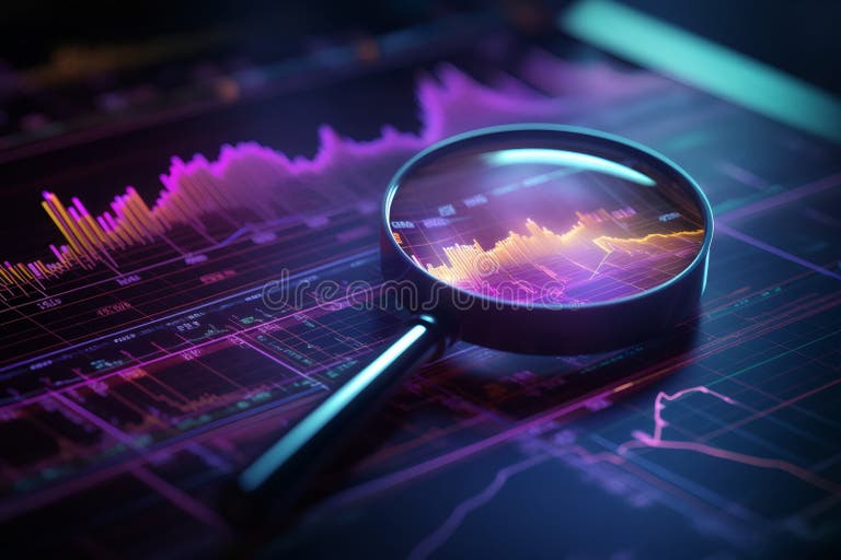 Data Analysis, Search Engine Optimization or SEO. Magnifier, Charts ...