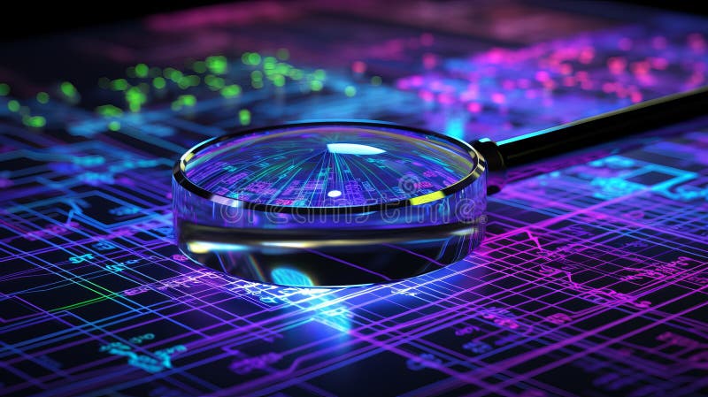 Data Analysis and Seo Concept Illustration with Magnifier, Charts ...