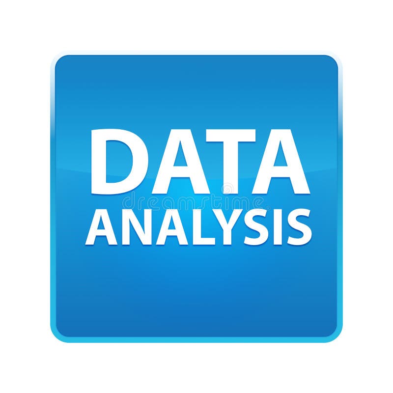 Data Analysis Shiny Blue Square Button Stock Illustration ...