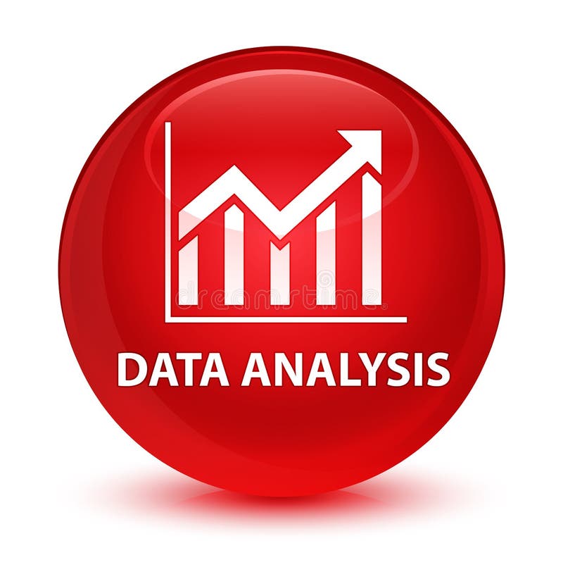 Data Analysis (statistics Icon) Glassy Red Round Button Stock ...