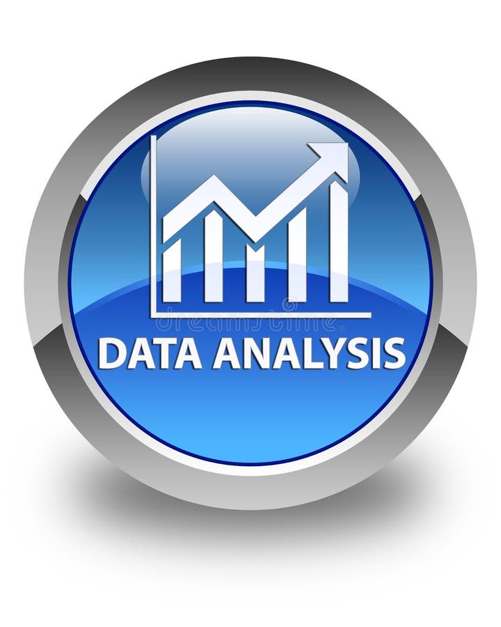 Data Analysis (statistics Icon) Glossy Blue Round Button Stock ...