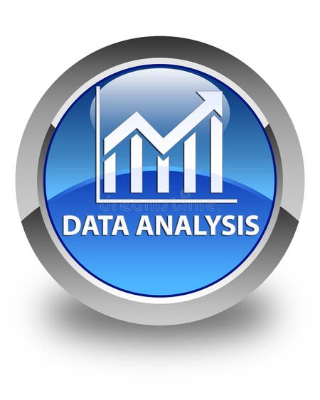 Data Analysis (statistics Icon) Glossy Blue Round Button Stock ...