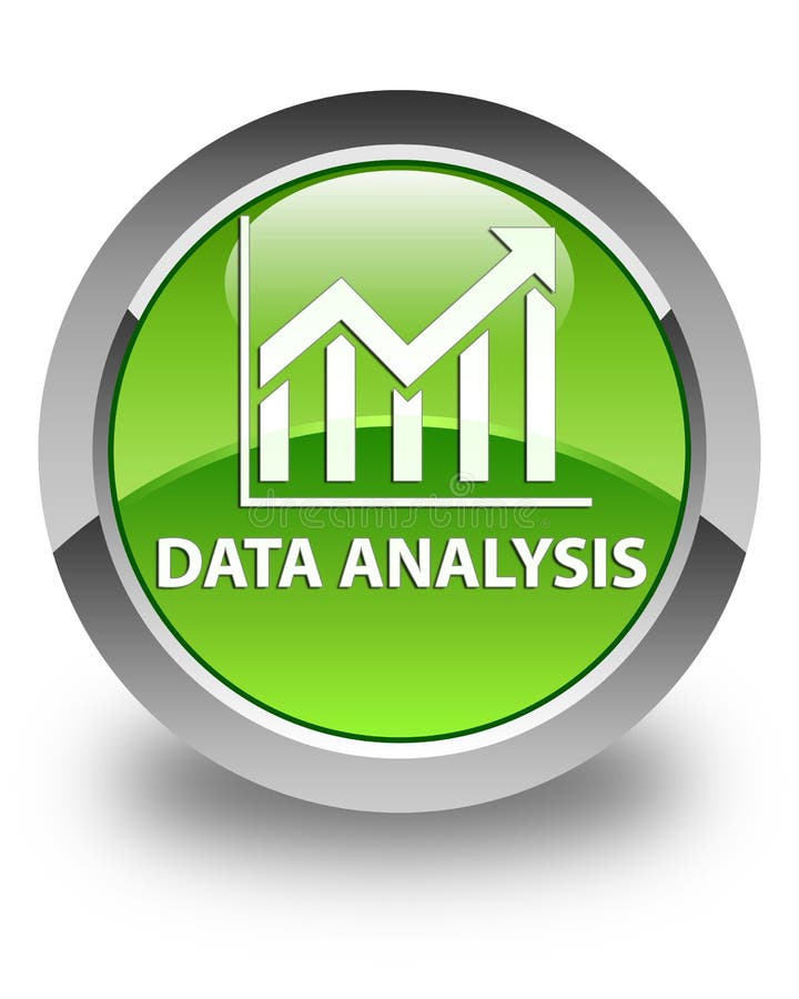 Data Analysis (statistics Icon) Glossy Green Round Button Stock ...