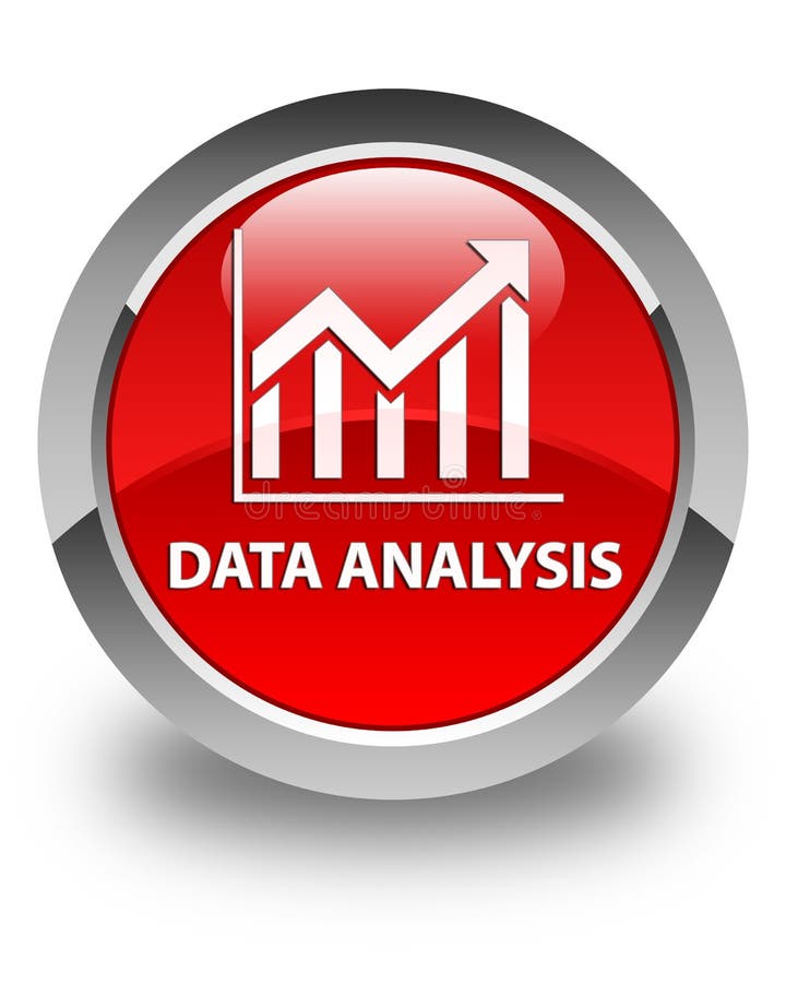 Data Analysis (statistics Icon) Glossy Red Round Button Stock ...