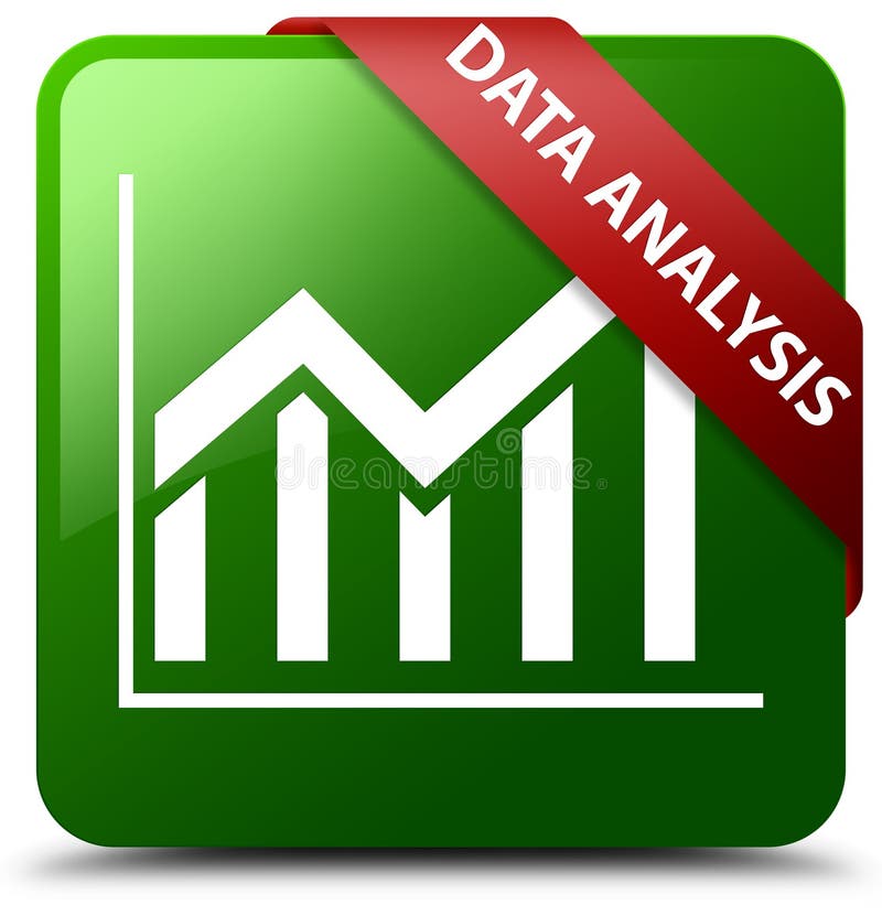 Data Analysis Statistics Icon Green Square Button Stock Illustration ...