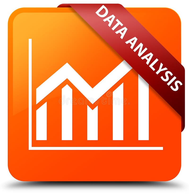 Data Analysis (statistics Icon) Orange Square Button Red Ribbon Stock ...
