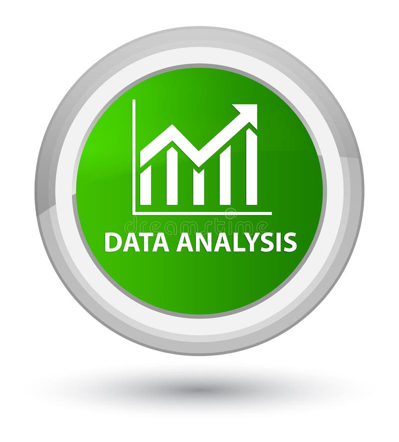 Data Analysis (statistics Icon) Prime Green Round Button Stock ...