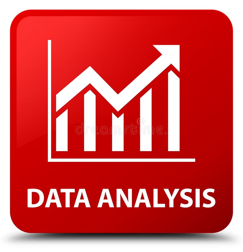 Data Analysis (statistics Icon) Red Square Button Stock Illustration ...