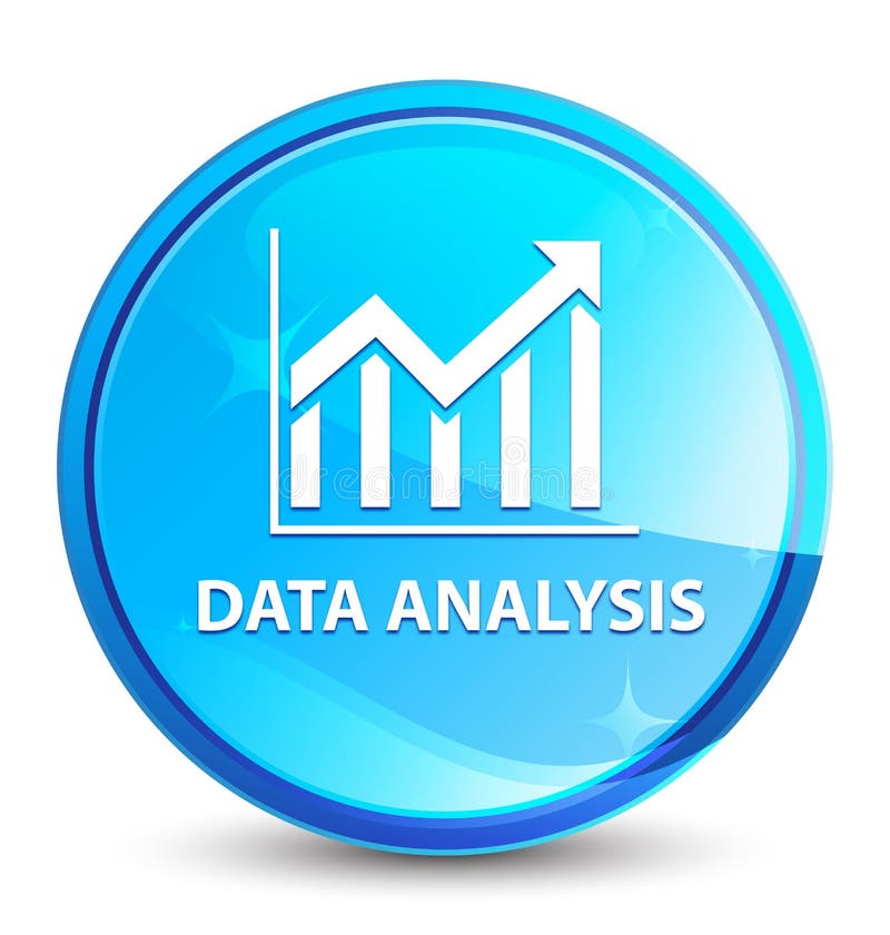 Data Analysis (statistics Icon) Splash Natural Blue Round Button Stock ...