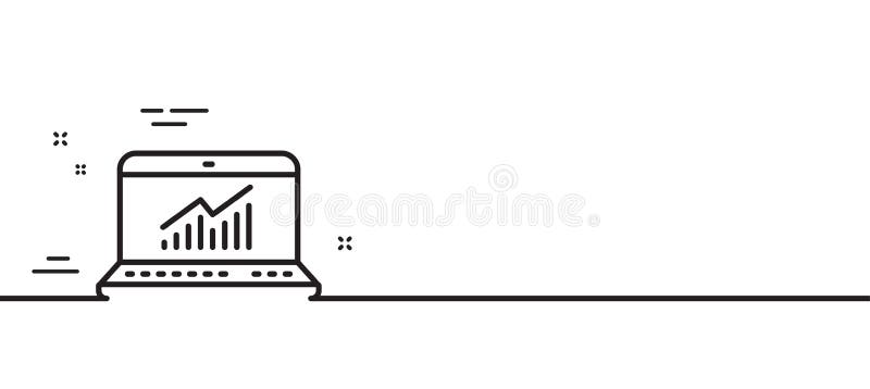 Data Analysis and Statistics Line Icon. Computer. Minimal Line Pattern Banner. Vector Stock ...
