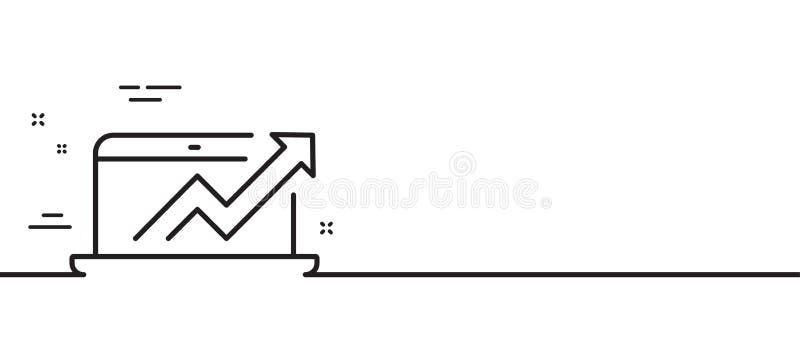 Data Analysis and Statistics Line Icon. Computer. Minimal Line Pattern Banner. Vector Stock ...