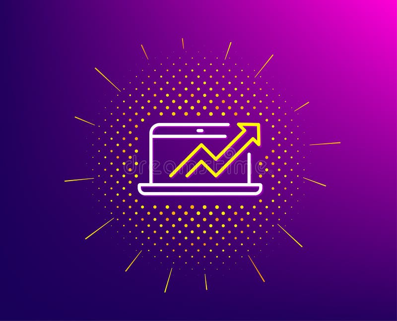 Data Analysis and Statistics Line Icon. Computer. Vector Stock Vector - Illustration of flat ...