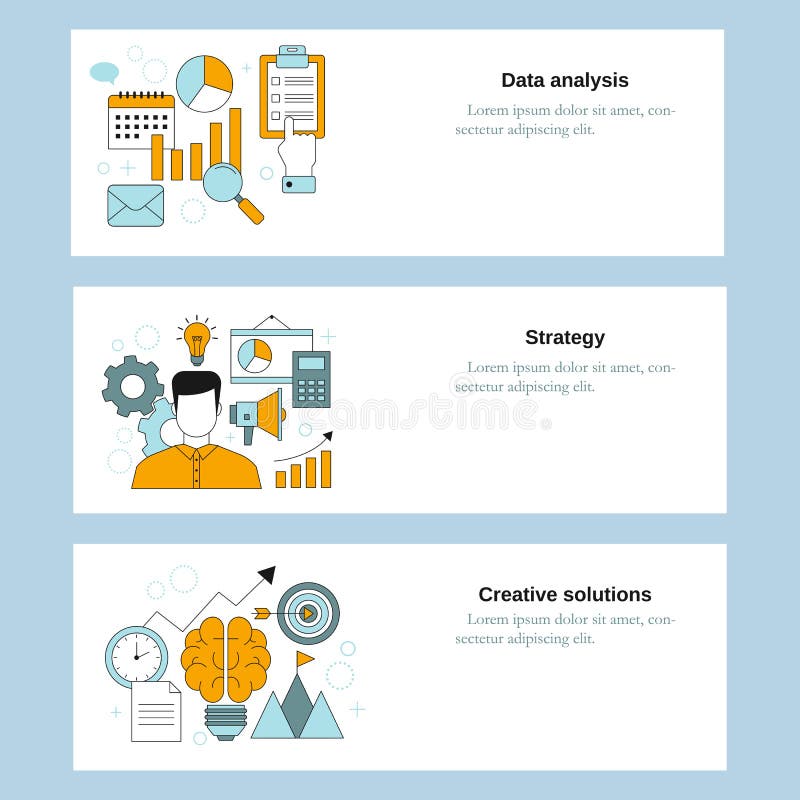 Data Analysis, Strategy, Creative Solutions Stock Vector - Illustration ...
