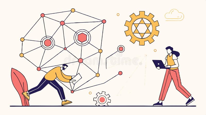 Data Analysis Teamwork, Business Collaboration and Technology Concept Vector Design Generative ...